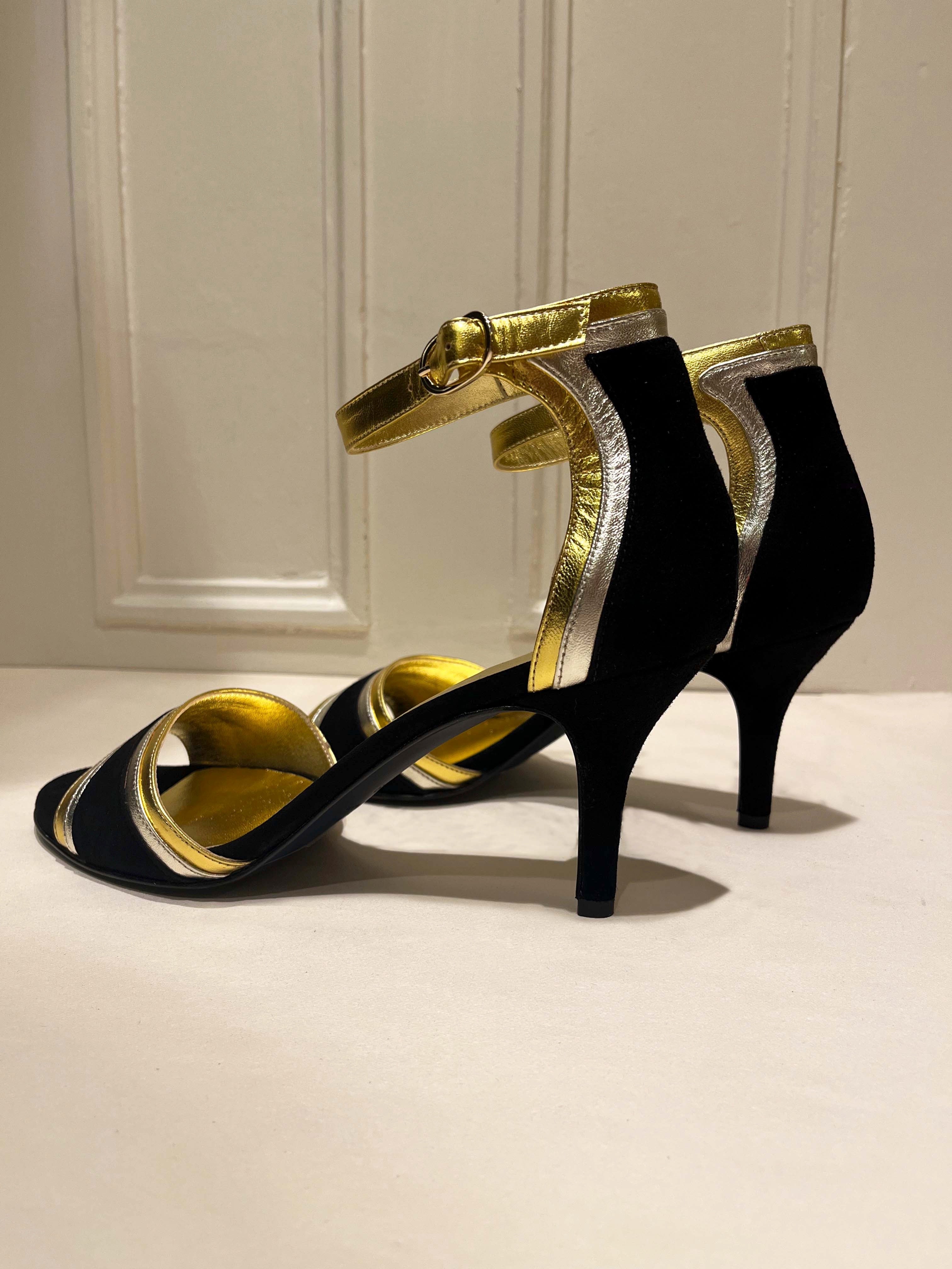 Maria-Lu black with gold/silver – Marie Monin